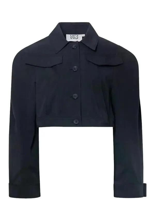 KUMANN YHJ Signature Cropped Trucker Jacket - Blue