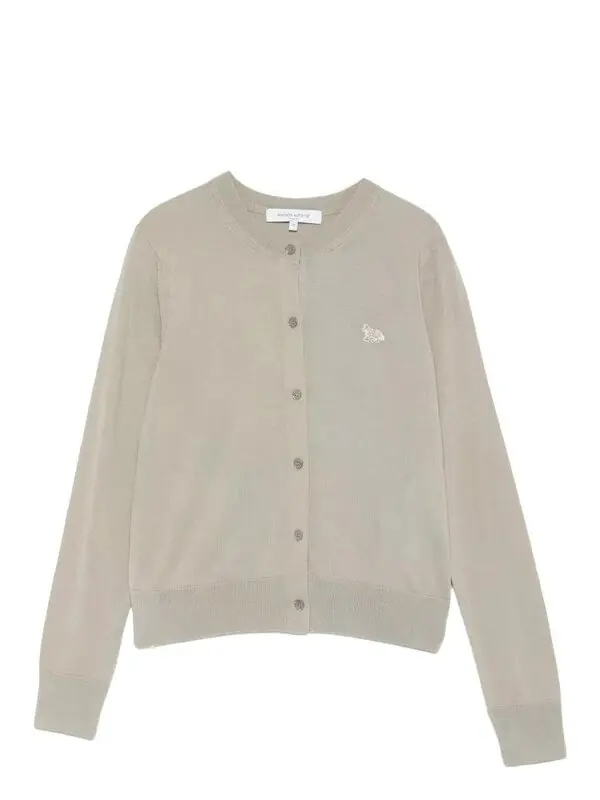 Maison Kitsuné Fox Motif Buttoned Cardigan - Grey