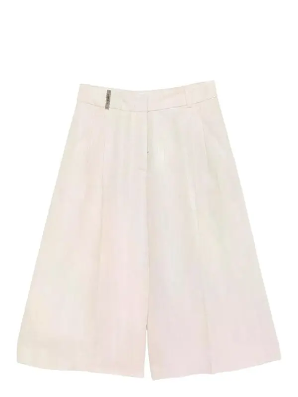 Peserico Front-pleat Wide Leg Shorts - Neutrals