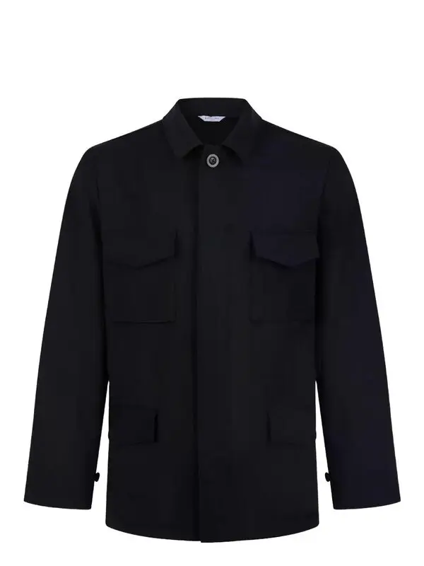 Boglioli Buttoned Flap Jacket - Blue