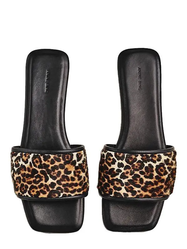 ANINE BING Ria Slide Sandals - Leopard