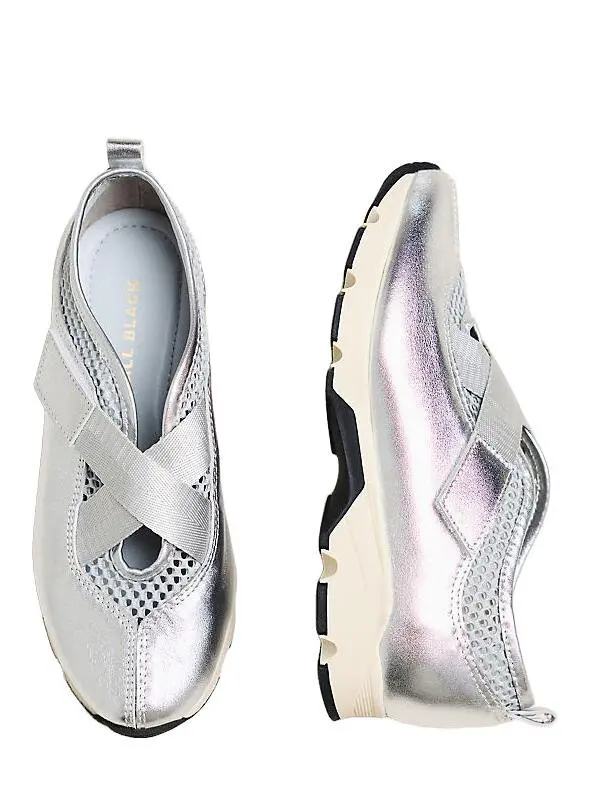 ALL BLACK Crisscross Slip-on Sneakers - Silver