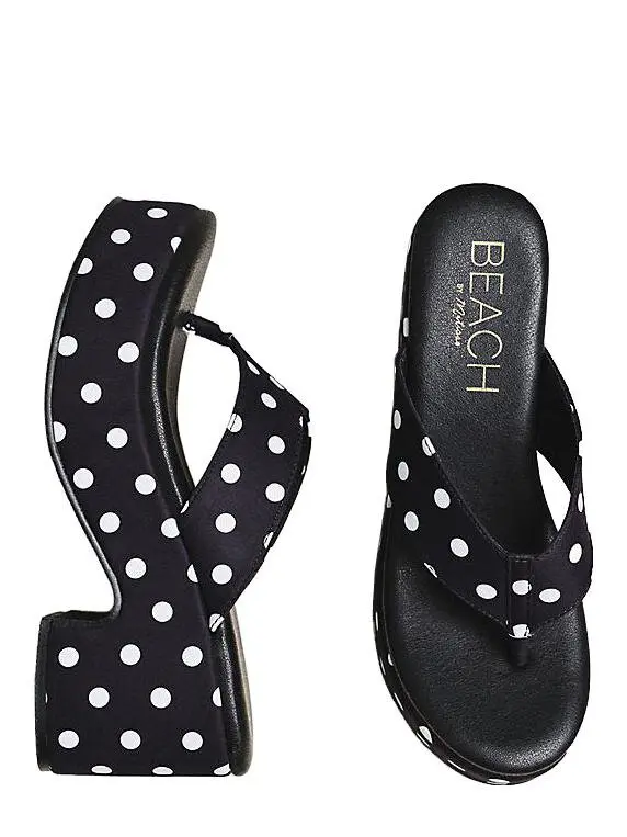 Matisse Bonnie Platform Thong Sandals - Black Dot