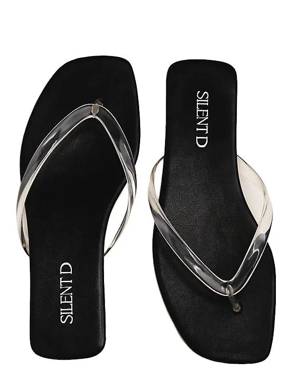 SILENT D Rella Thong Sandals - Black/clear