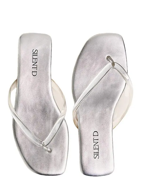 SILENT D Rella Thong Sandals - Silver/clear