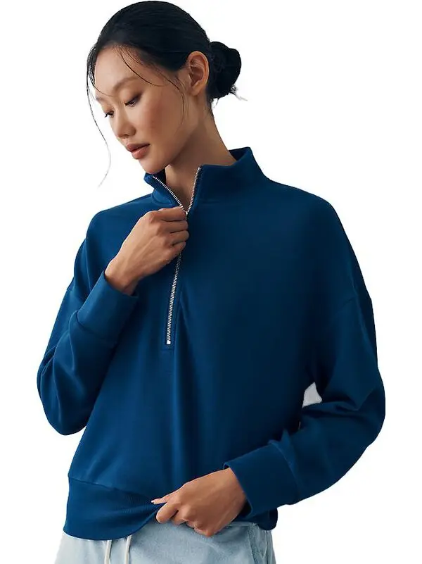 Varley Mavis Long-sleeve Half-zip Pullover - Dark Blue
