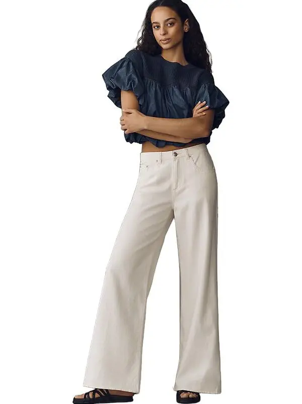 DL1961 Alexa Baggy Low-rise Wide-leg Jeans - Eggshell Aura