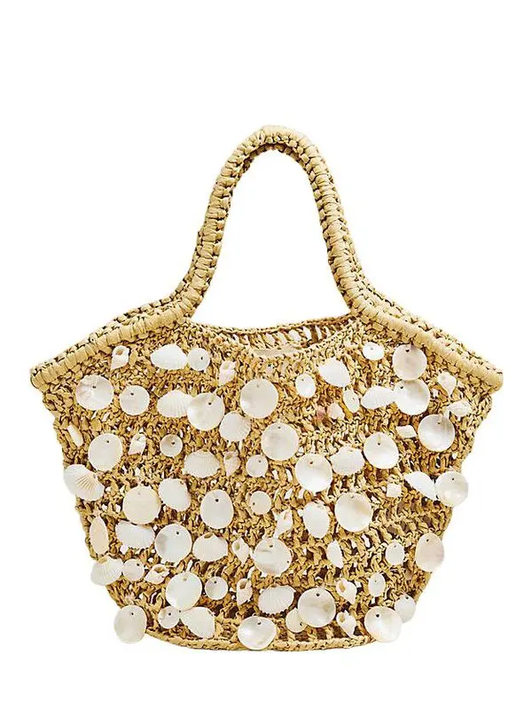 L*Space Alba Raffia Shell Tote - Natural Shell