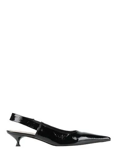 Agl Leather Slingback Pumps - Black