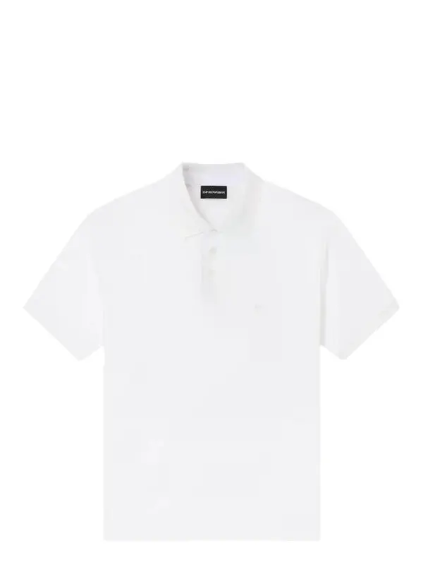 Emporio Armani Regular Fit Piqué Polo Shirt - White