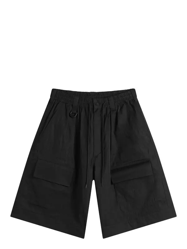 Y3 Cotton Blend Wide-leg Shorts - Black