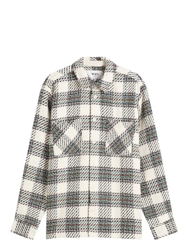 WAX LONDON Whiting Hutton Check Overshirt - Ecru/green