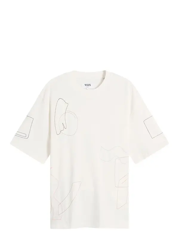 WAX LONDON Milton Shapes Embroidery T-shirt - Ecru