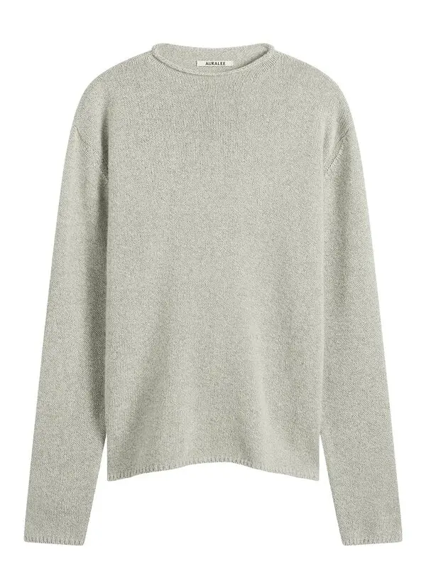 Auralee Cashmere Silk Melange Knit Jumper - Mix Mint Gray
