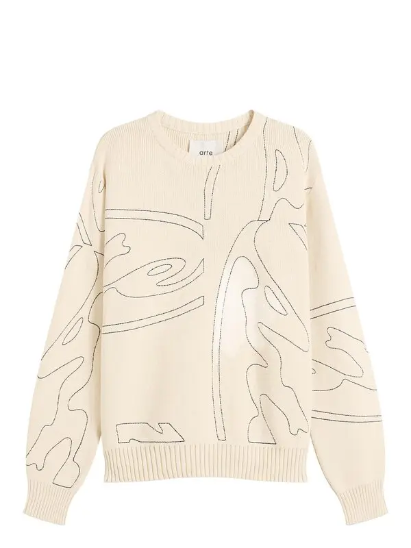 ARTE All Over Circle Logo Knit Jumper - Cream