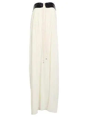 TOD'S Cream Cotton And Calfskin Maxi Dress - White