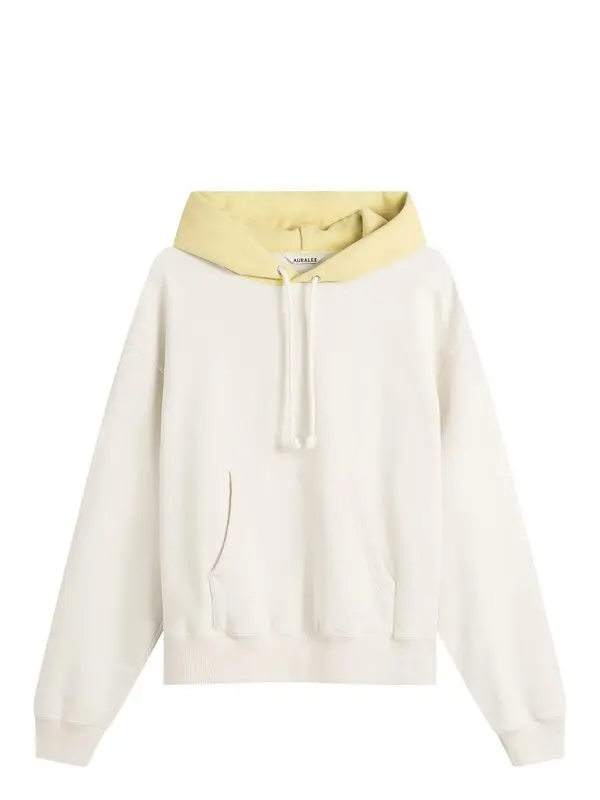 Auralee Bd Sweat Parka Jacket - Smoky White/light Yellow