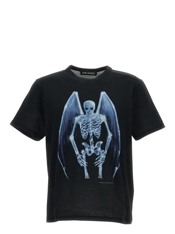 Our Legacy Short-sleeved Shirt With Print - Black