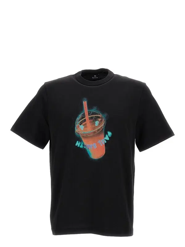 Paul Smith Short-sleeved Shirt With Print - Black
