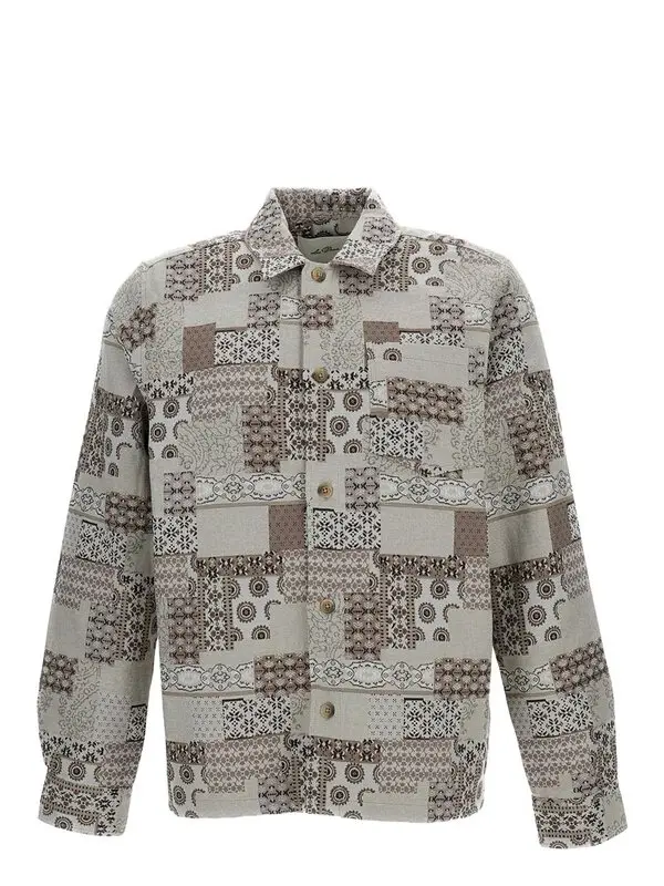LES DEUX Jacquard Shirt Jacket - Multicolor