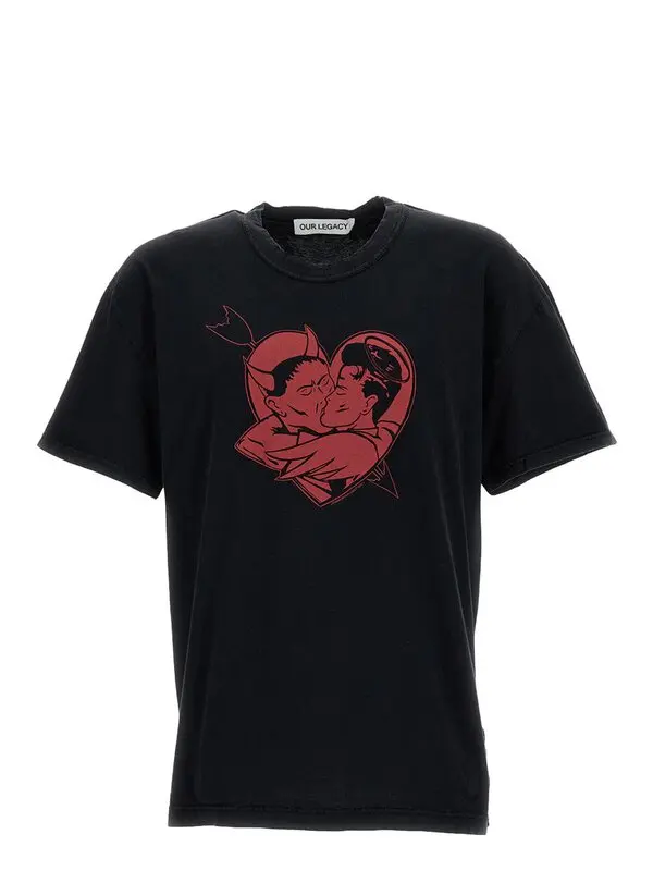 Our Legacy Short-sleeved Shirt With Print - Black