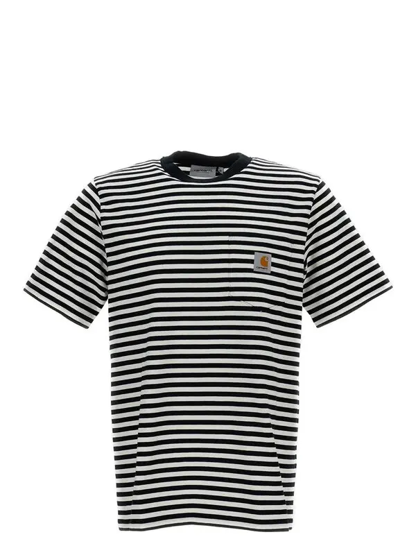 Carhartt Work In Progress Short-sleeved Striped Shirt - Multicolor