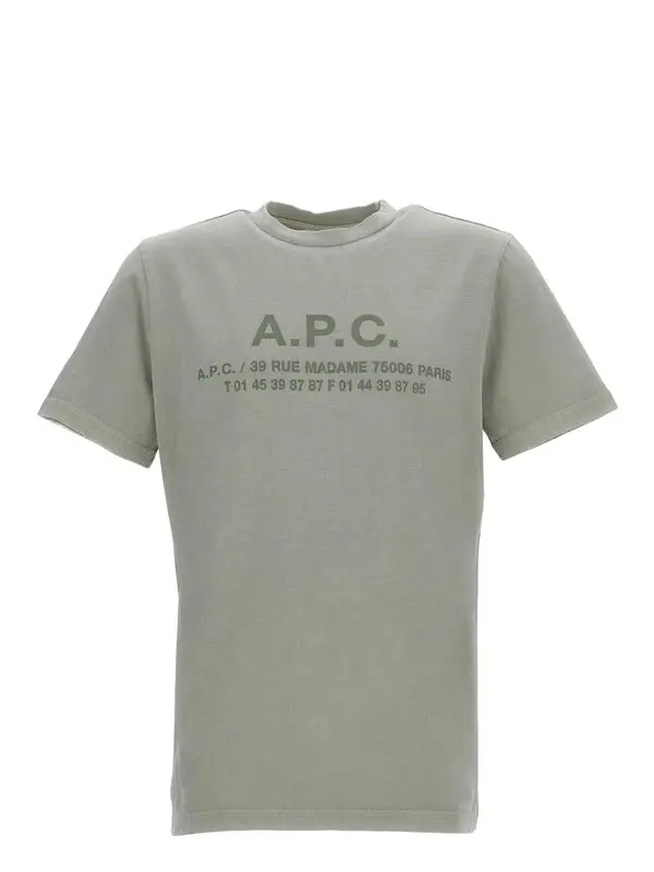 A.p.c. Short-sleeved Shirt With Print - Green