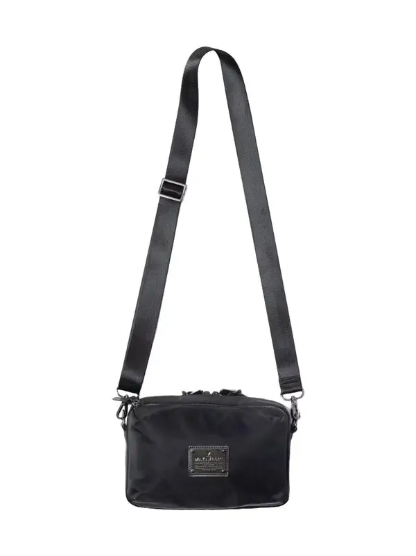 MAKAVELIC Zipped Plaque Shoulder Bag - Black