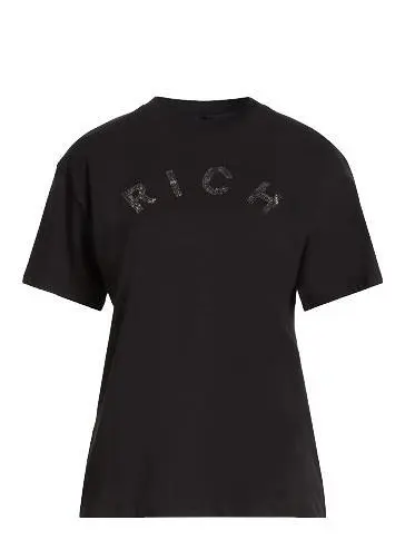 John Richmond Cotton T-shirt With Appliqués - Black