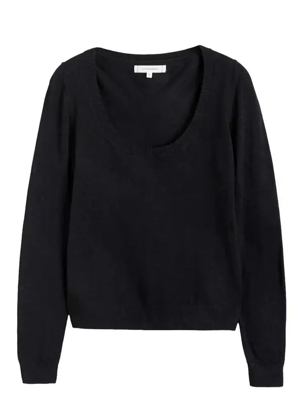 Chinti & Parker Scoop-neck Merino Sweater - Black