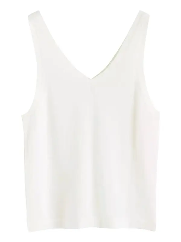 Chinti & Parker V-neck Merino Top - White