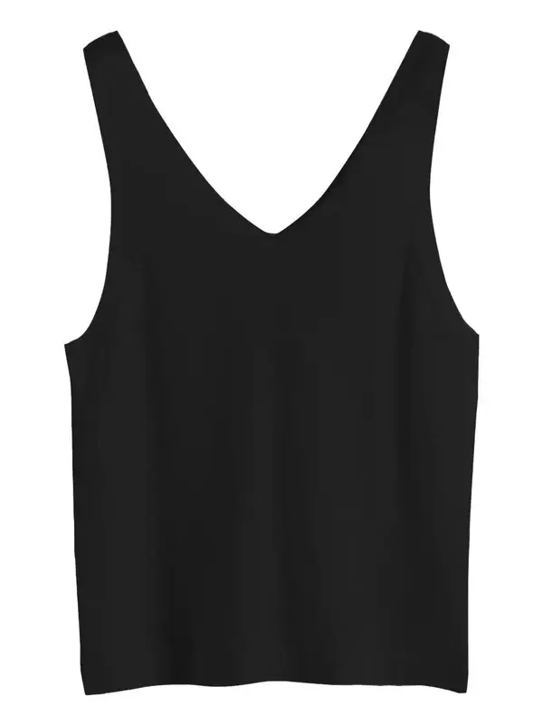 Chinti & Parker V-neck Sleeveless Top - Black