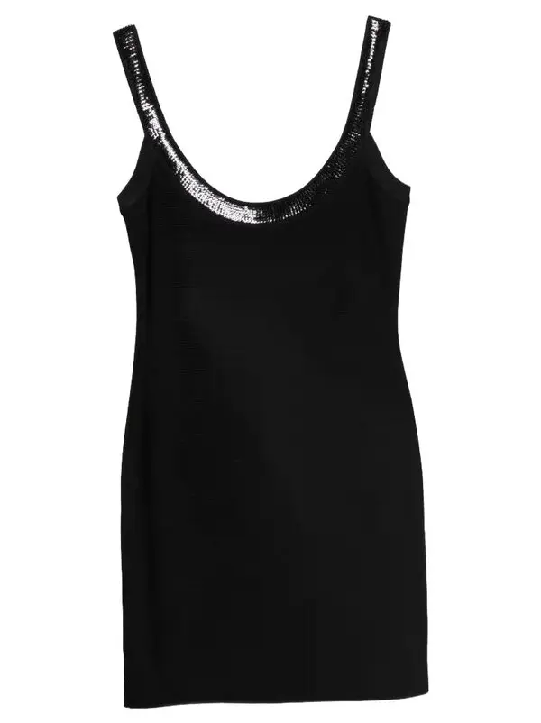 Herve Leger The Cove Sequin Strap Dress - Black