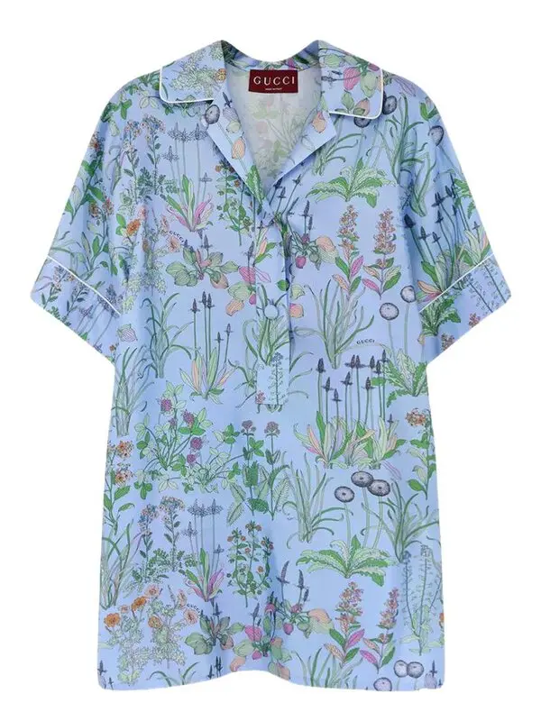 Gucci Floral Print Blouse - Blue