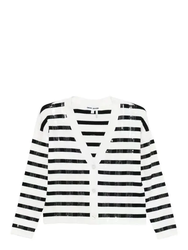 Dkny Sequin-embellished Cardigan - White