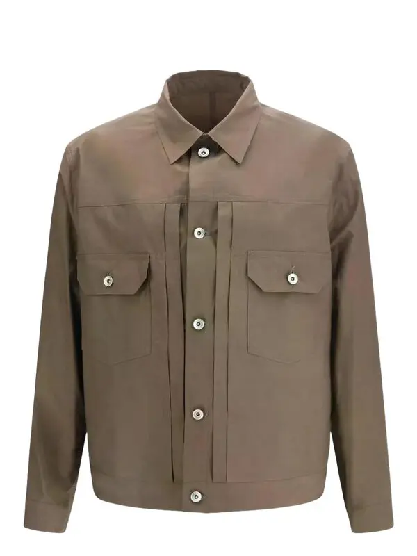 Sacai Buttoned Cotton Shirt Jacket - Brown