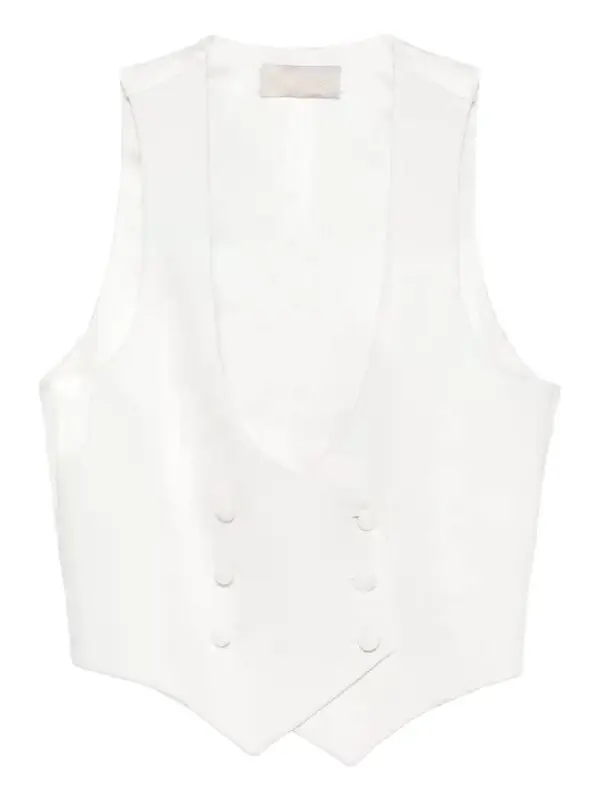 IMROSKA Double-breasted Top - White