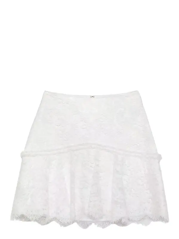 IMROSKA Laced Ruffled Mini Skirt - White
