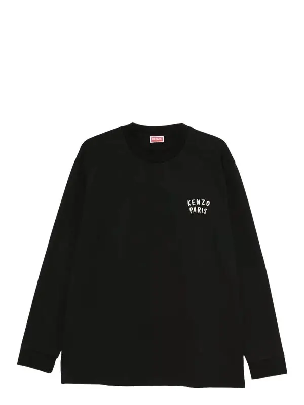 Kenzo Logo-embroidered Long-sleeve Top - Black