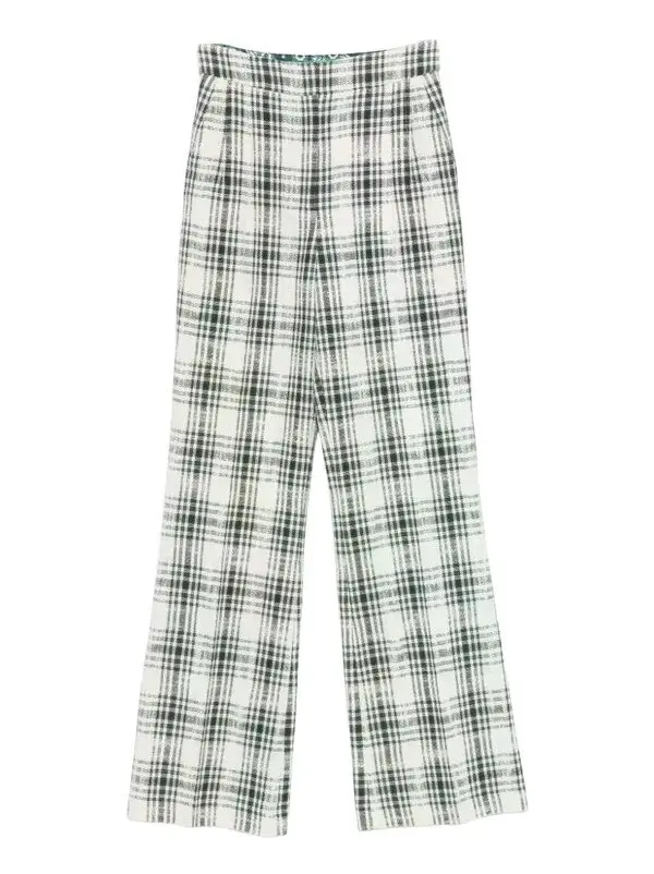 IMROSKA Plaid Straight-leg Trousers - Neutrals