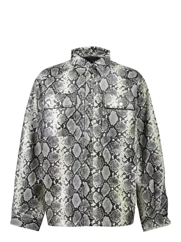 BREATH Python-print Pocket Shirt - Grey