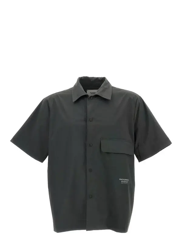 PAS NORMAL STUDIOS Chest-pocket Short-sleeve Shirt - Grey