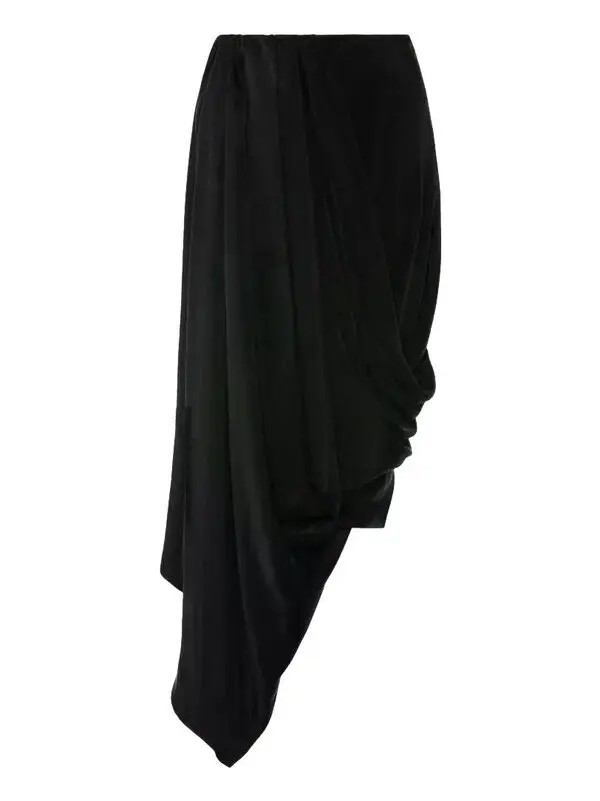 MAISON MARGIELA Draped Midi Skirt - Black