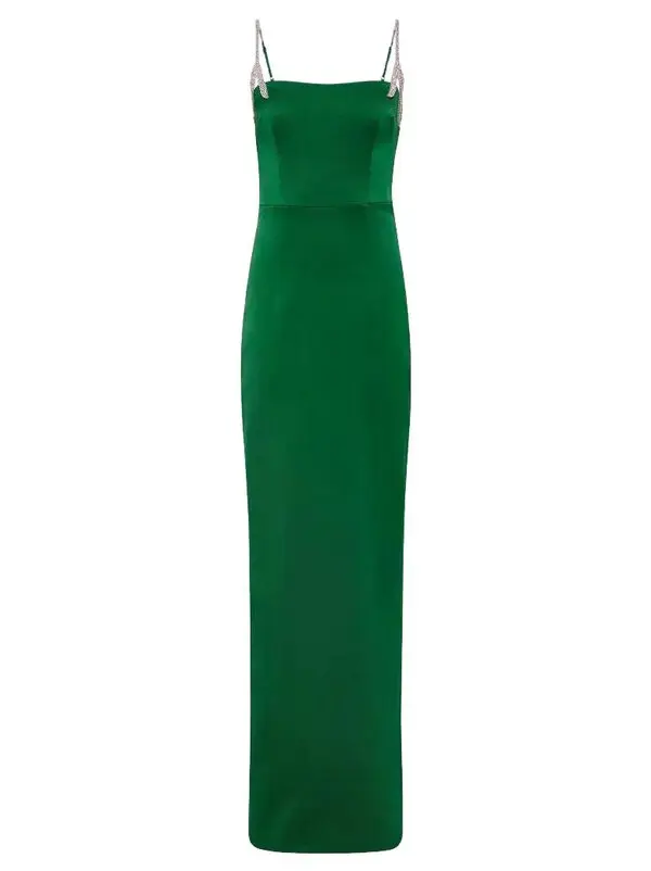 Rachel Gilbert Leora Embellished Satin Gown - Green