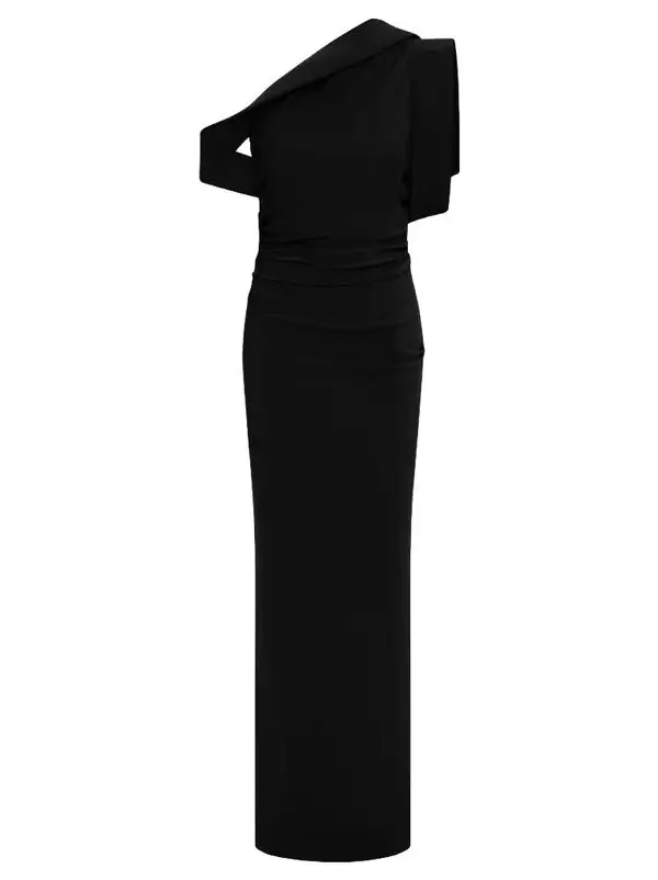 Rachel Gilbert Rowana One-shoulder Gown - Black