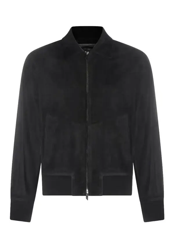 SALVATORE SANTORO Zip-up Suede Jacket - Black