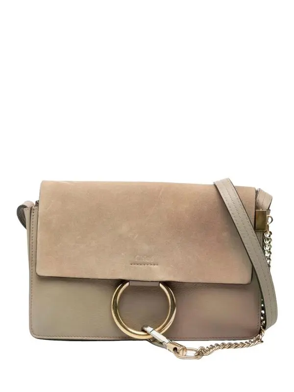 Chloé Small Suede And Calfskin Faye Crossbody Bag - Brown