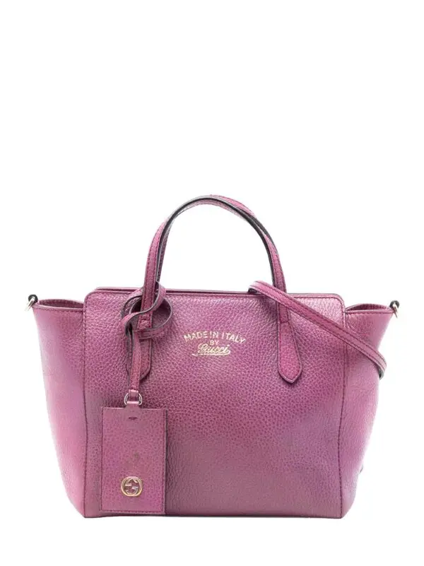Gucci Mini Leather Swing Satchel - Purple