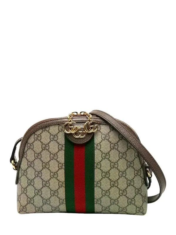 Gucci Gg Supreme Ophidia Dome Crossbody Bag - Brown