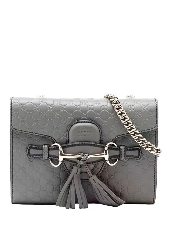 Gucci Mini Micro Guccissima Emily Crossbody Bag - Grey